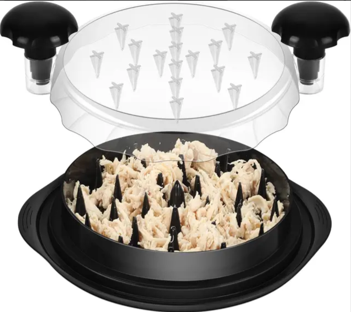 Pulled Chicken Shredder with Clear Lid Ergonomic Handle Quickly Tear ...