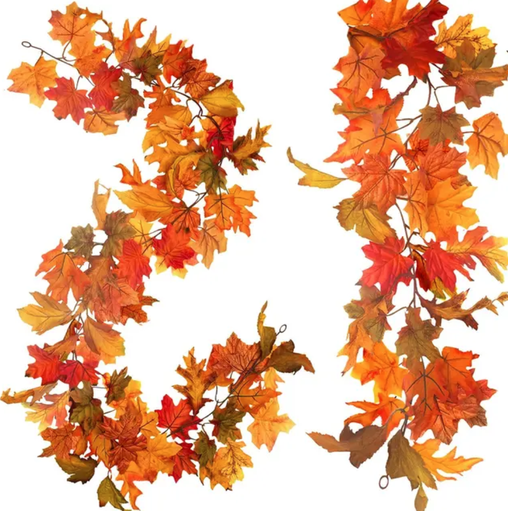 Whaline Artificial Autumn Fall Maple Leaves Garland Hanging Plant – AE ...