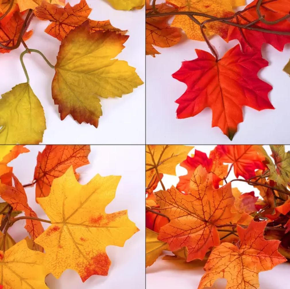 Whaline Artificial Autumn Fall Maple Leaves Garland Hanging Plant – AE ...