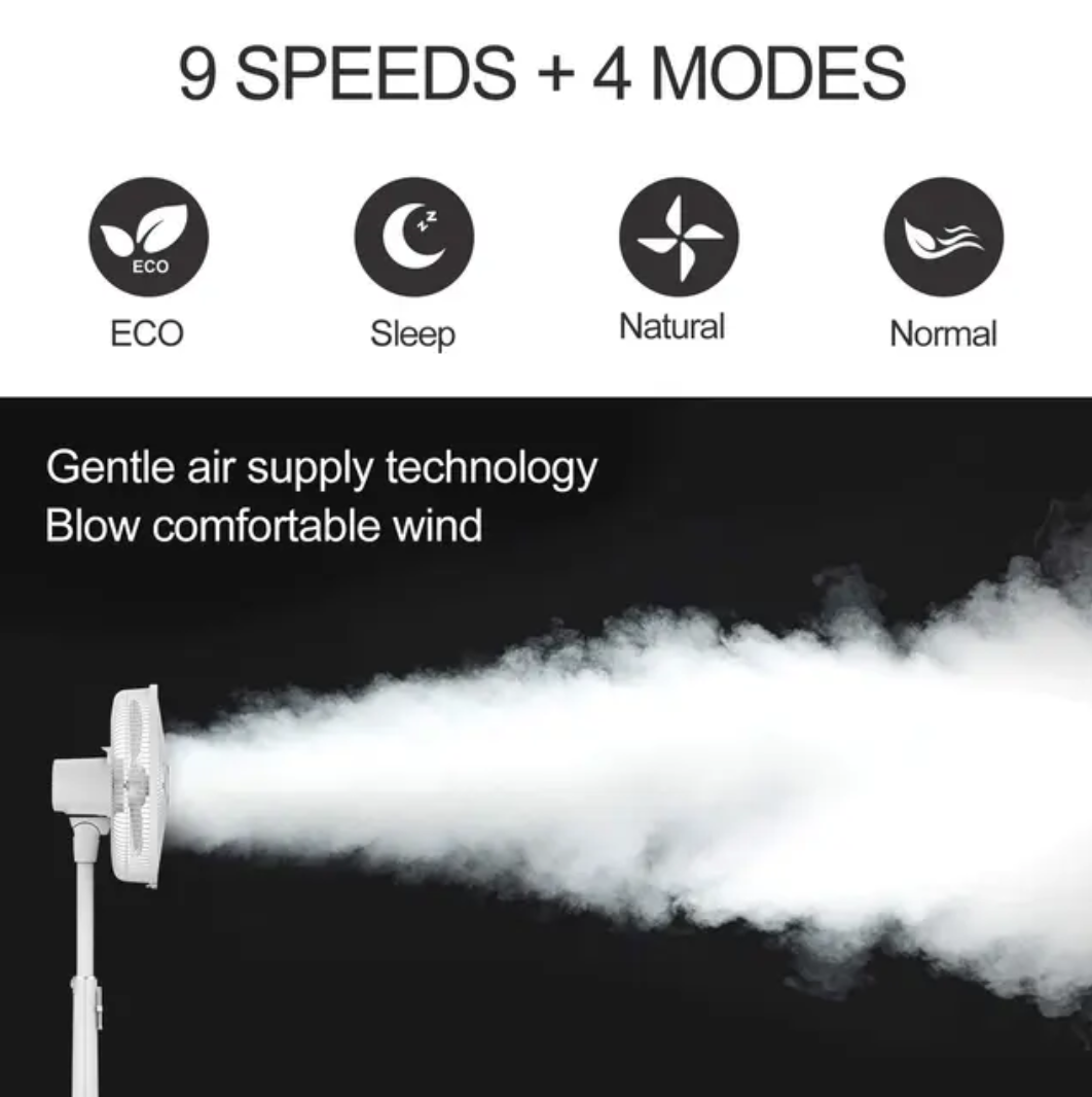 4UMOR DC Standing Fan, 16 inch Pedestal Fan with Remote Control – AE ...