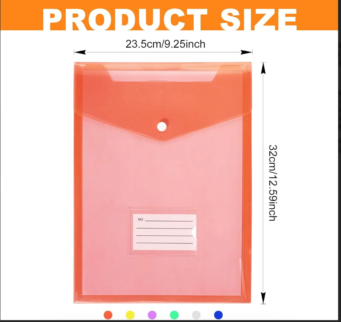 36Pcs A4 Plastic Wallet A4 Folder Document Wallets – AE Dropshippes