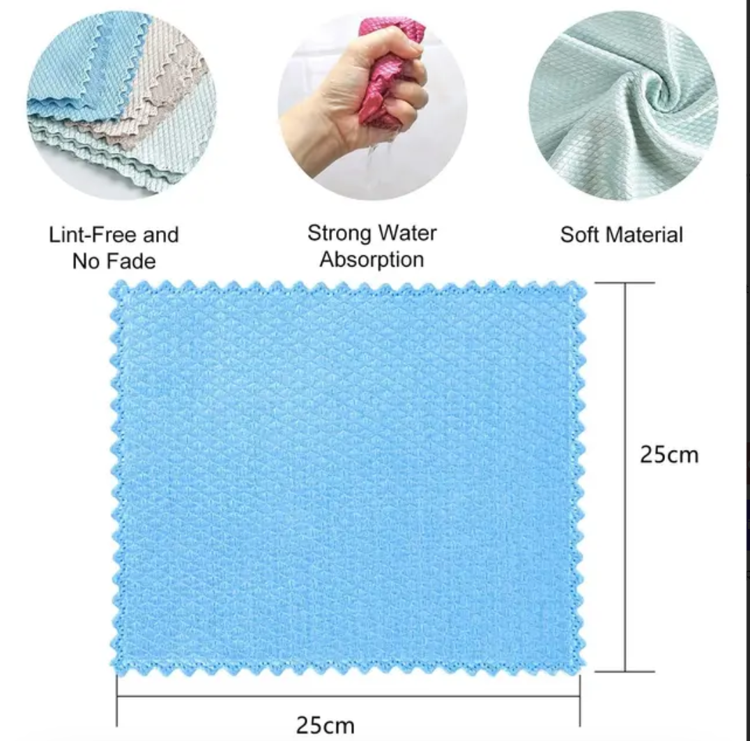 10pcs Cleaning Cloth Fish Scale Cloth Microfiber Cloth (30X40-10pc ...
