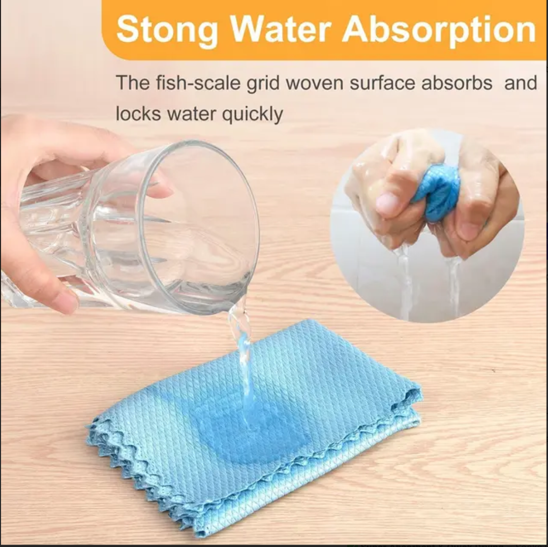 10pcs Cleaning Cloth Fish Scale Cloth Microfiber Cloth (30X40-10pc ...