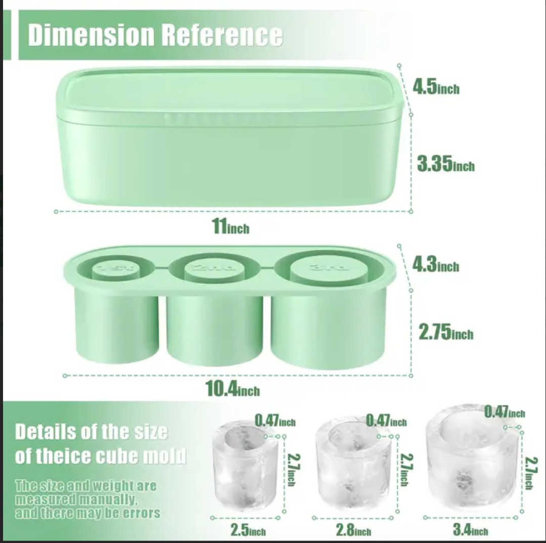 🧊 Large Cylinder Ice Cube Tray for 30–40oz Cups | Perfect Fit for ...