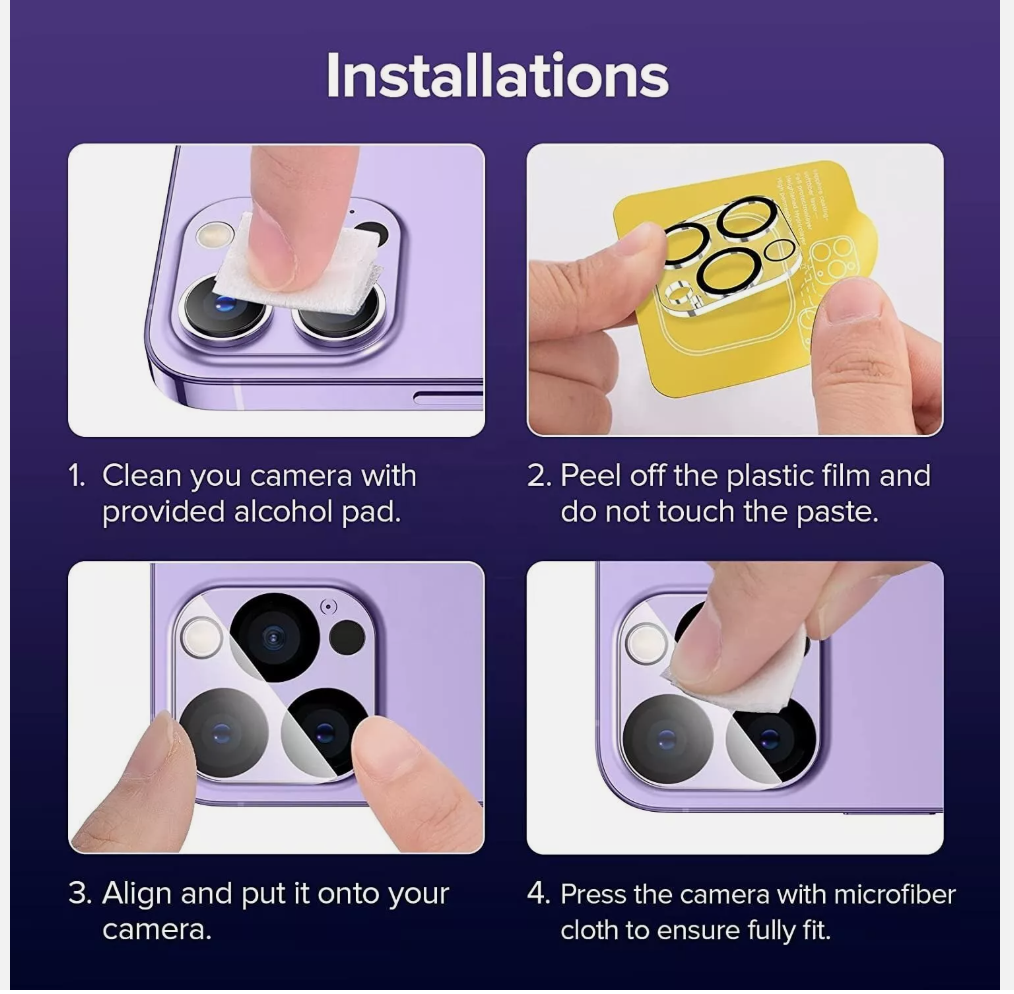 iPhone 12 / 12 Pro Max – Clear Camera Lens Tempered Glass Protector ...