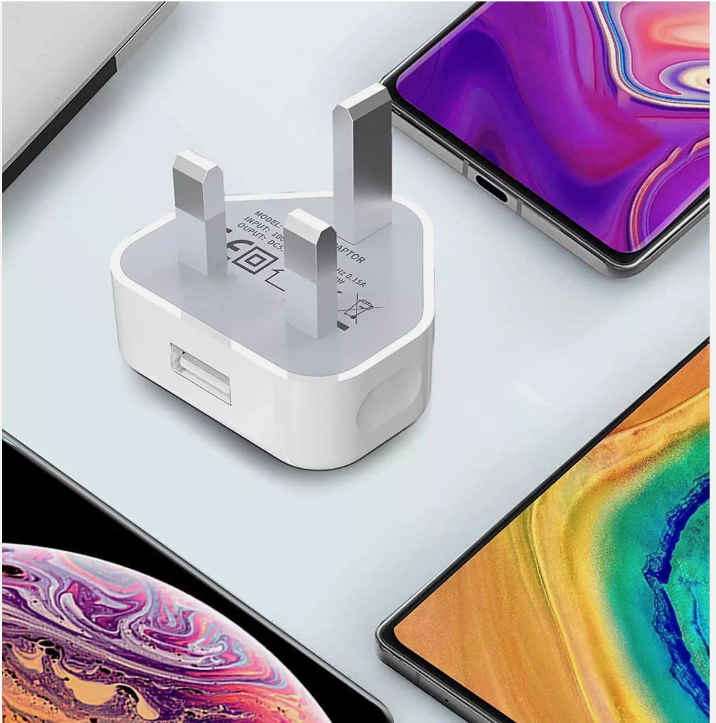 USB Port Fast Charger Adaptor UK Mains Wall 3 Pin Plug for Phone Tablet ...