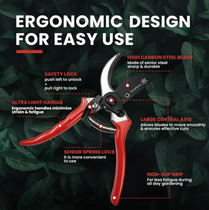 Garden Secateurs – High Carbon Steel – AE Dropshippes