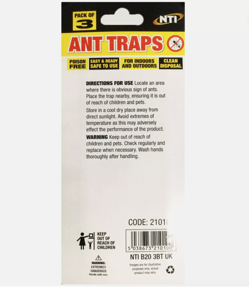 3pk Ant trap Bait Station Pre Baited Ants Traps indoor outdoor Kill ...