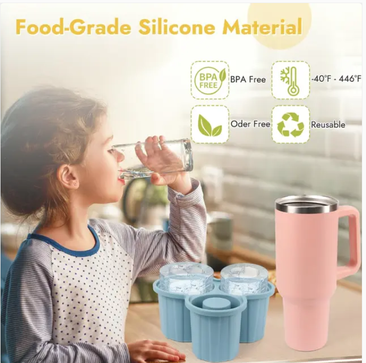 Silicone Ice Cube Tray for Stanley Cup with Straw and Handle – AE ...