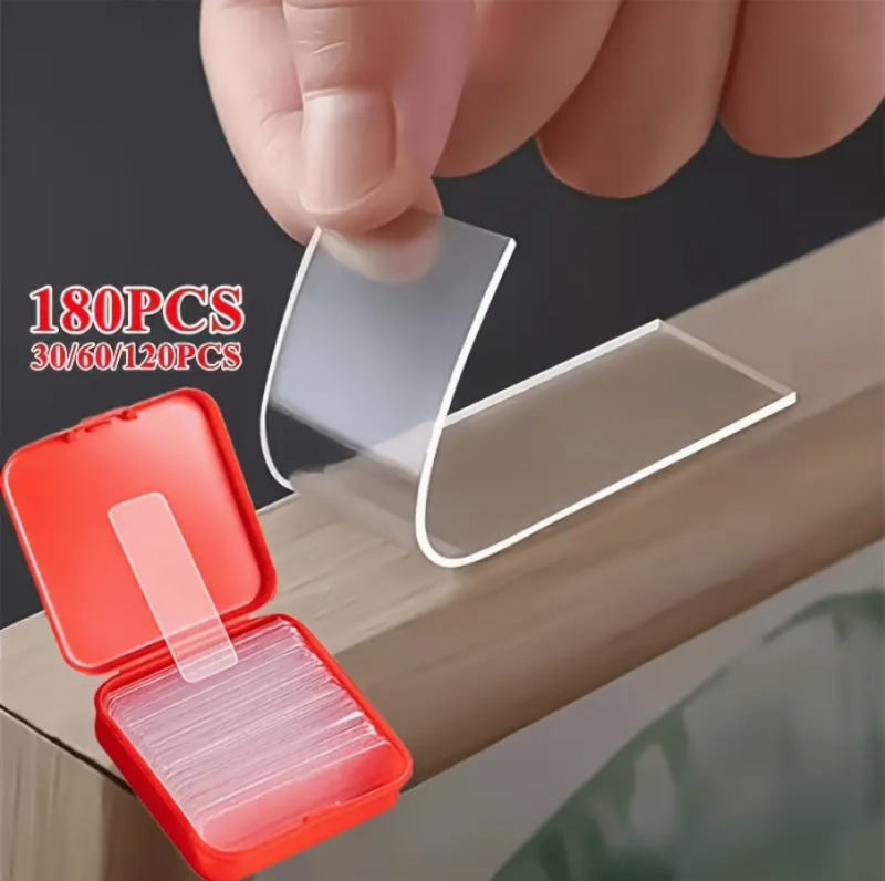 60pcs Multi-Purpose Double-Sided Tape Set – Transparent, Removable ...