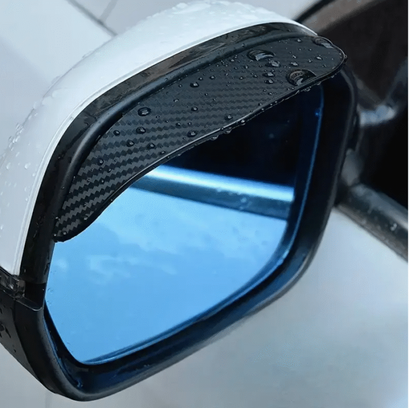 2PCS Upgraded Carbon Fiber Texture Car Mirror Rain Guards – Windproof ...