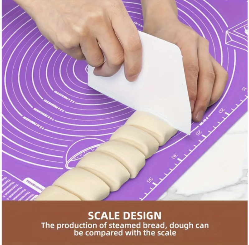 eusable Rolling Pin Mat with Measurement Scale & Guides – Purple Non ...