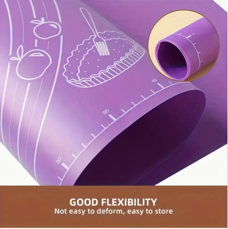 eusable Rolling Pin Mat with Measurement Scale & Guides – Purple Non ...