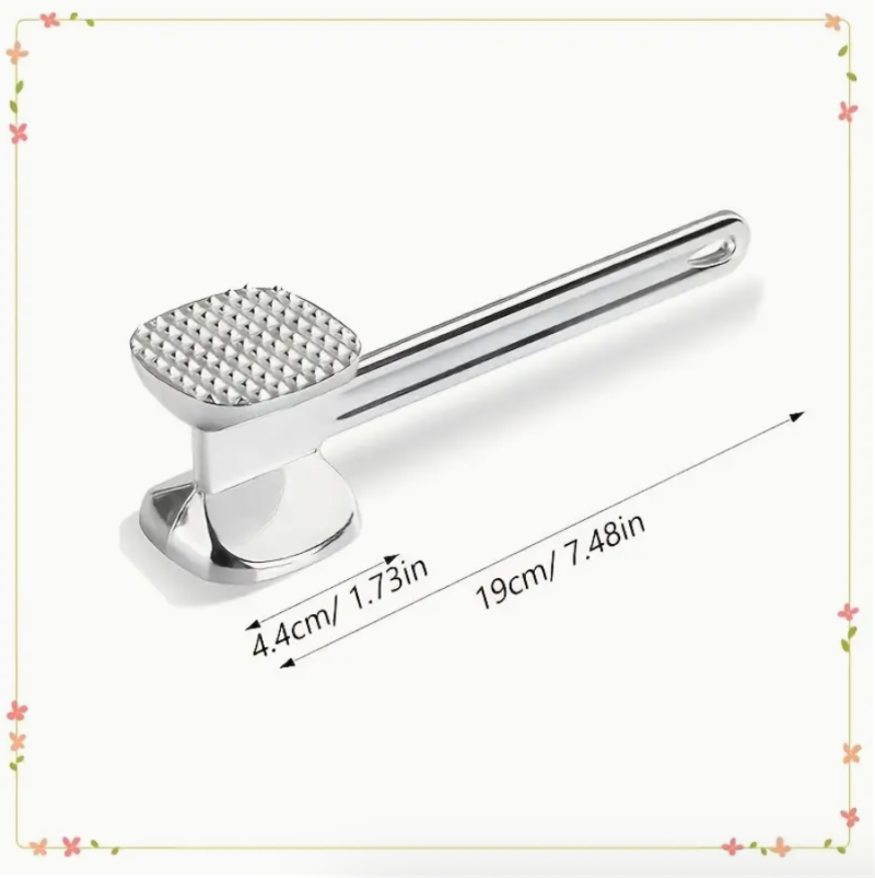 Square Head Meat Tenderizer – Double-Sided Steak Mallet | Heavy-Duty ...