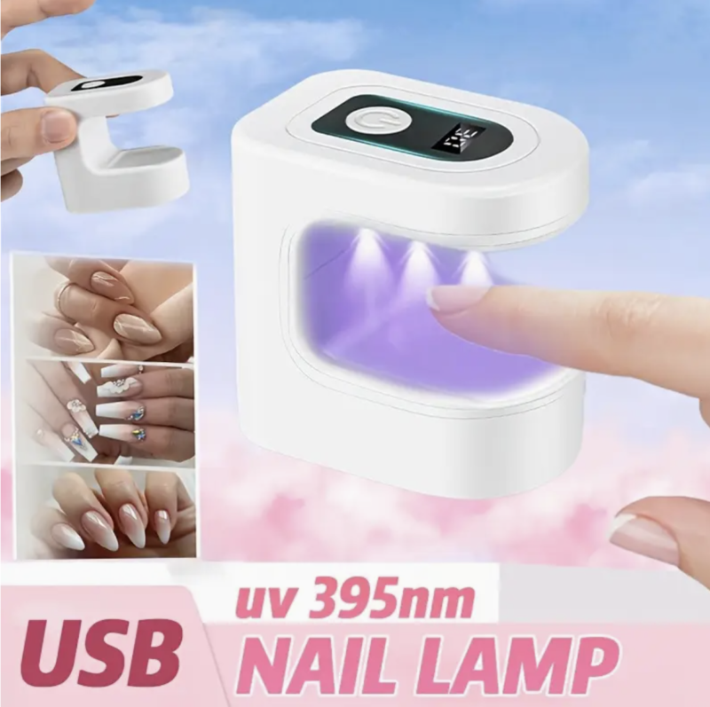 Mini Portable Nail Lamp – USB Rechargeable LED 395nm | Countdown Timer ...