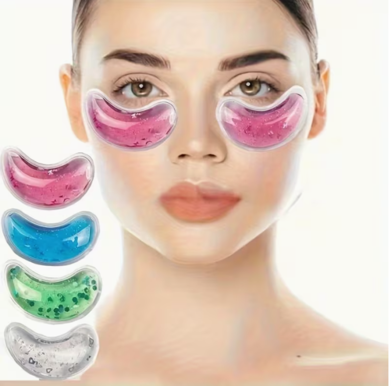 Set of 2 Gel Ice Pack Eye Masks Hot & Cold Therapy • Reusable • Cold ...