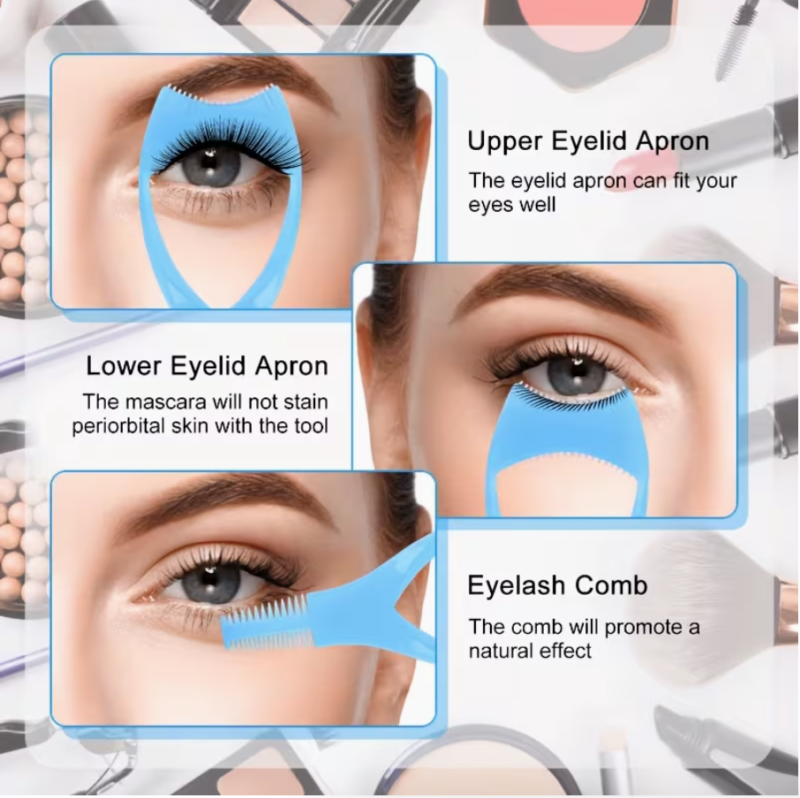 Eyelash Makeup Auxiliary Tool – Mascara Guard & Lash Comb Upper & Lower ...