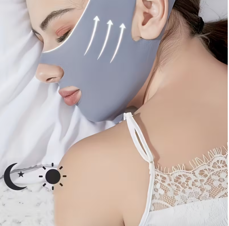 1PC Grey V-Shaped Face Lift Bandage – Face Tightening & Anti-Snoring ...