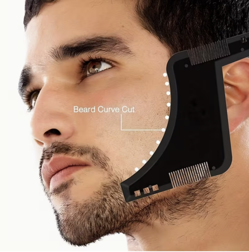 Men’s Beard Shaping & Styling Template Comb – Facial Hair Trim Guide ...